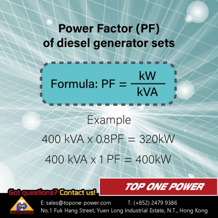 Power Factor of diesel generator sets - Top One Power