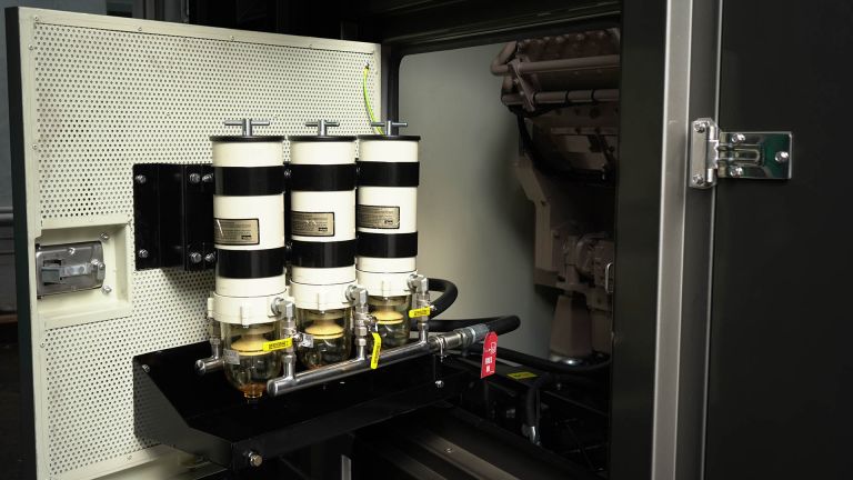 Custom Swing-out Door Design with Fuel Water Separators Mounted On - Top One Power