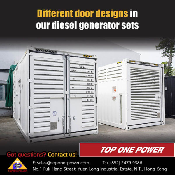 Different door designs in our diesel generator sets - Top One Power