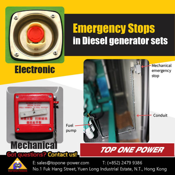 Emergency stops in diesel generator sets - Top One Power