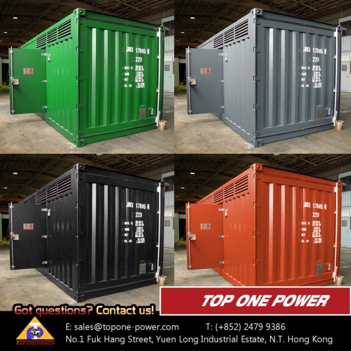 Colours of our genset container - Top One Power